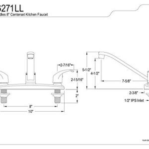 Kingston Brass KB6271LL Legacy Kitchen Faucet without Sprayer, 7-1/8-Inch, Polished Chrome