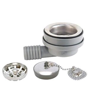 ambassador marine sink drain with brushed finish and strainer basket