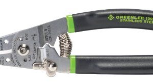 Greenlee 1955-SS Stainless Steel Wire Stripper for 10-18 AWG Solid and 12-20 AWG Stranded, Heavy-Duty Stripper, Cutter, and Crimper Tool