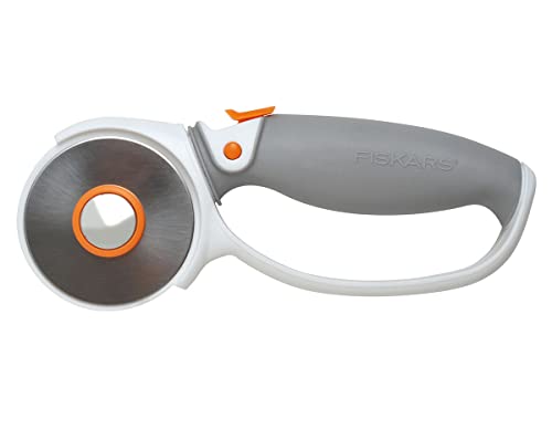 Fiskars Titanium Rotary Cutter, Ø 60 mm, For Right- and Left-handed Users, Orange/White/Grey, 1004753