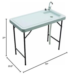 Tricam MT-2/SKFT-44 Outdoor Fish and Game Cleaning Table with Quick-Connect Stainless Steel Faucet