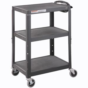 global industrial steel audio visual & instrument cart - black