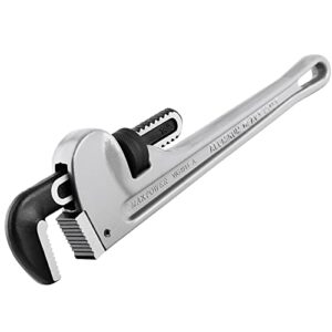 maxpower 14-inch pipe wrench, 40% lighter aluminum plumbing wrench, heavy duty straight pipe wrenches jaw max capacity 2 inch