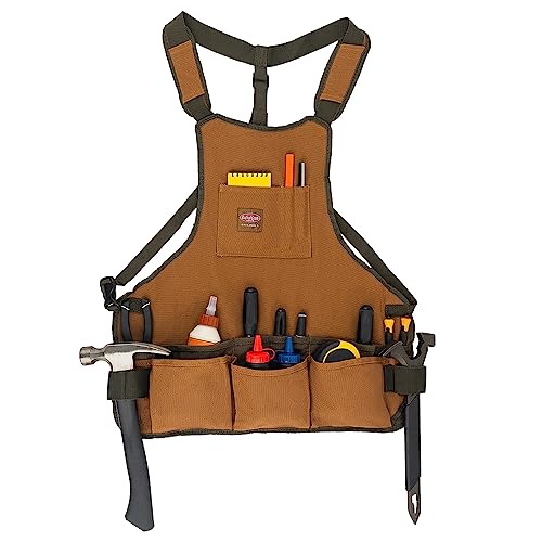 Bucket Boss mens Tool,adjustable,work Tool Bag, Brown, 16 pockets US