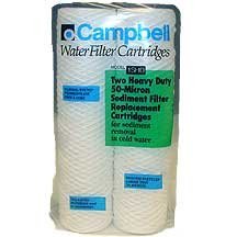 campbell 1shd sediment filter cartridge, 50 micron, 9 3/4", 2 pack