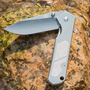 Sanrenmu 7010 Folding Pocket Knife EDC Knife 12C27 Blade Frame Lock Stainless Steel Handle with Clip