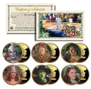 wizard of oz kansas us statehood quarter 24k gold plated 6-coin setlicensed