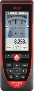 leica disto d810 touch 660ft laser distance measurer w/bluetooth and 1mm accuracy, red/black