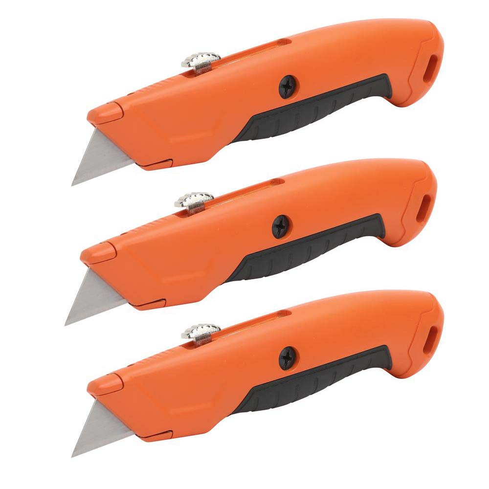 HDX 3 Pack of 60037 3-Position Retractable Utility Knives w/ Replaceable, Reversible Blades