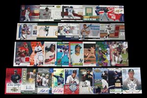 baseball card estate~ huge card store dealer inventory sale box lot (100+) each lot guaranteed to include 1 jersey or bat relic card and 1 autographed card!