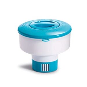 Intex 29041EP, 7-Inch Floating Chemical Dispenser for Pools, White/Blue