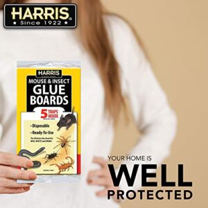 Harris Mouse & Insect Glue Boards, 5 Pre-Baited Traps