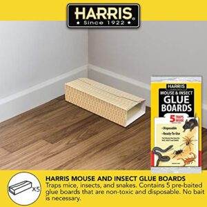 Harris Mouse & Insect Glue Boards, 5 Pre-Baited Traps