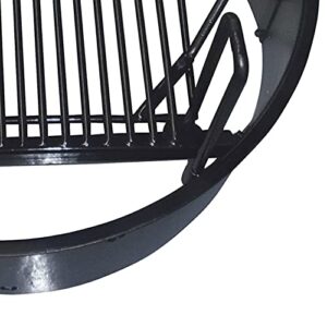 Yard Tuff YTF-36FRG Steel Outdoor 36 Inch Diameter Fire Pit Ring w/ Adjustable 300 Square Inch Grate Height, Thick Metal 3 Foot Campfire Liner, Black