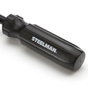 Steelman HubCap Remover Auto Tool for Mechanics, Heavy-Duty Steel, Large/Rubber Hammer Face, Wide Prying Blade, Knobbed Handle