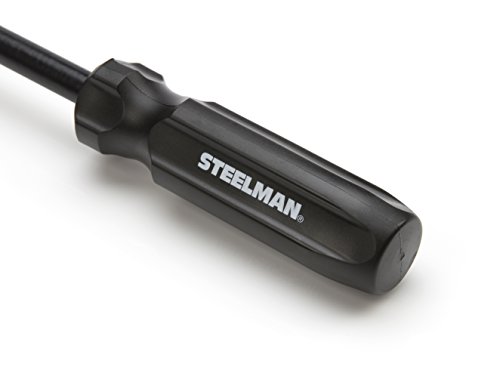 Steelman HubCap Remover Auto Tool for Mechanics, Heavy-Duty Steel, Large/Rubber Hammer Face, Wide Prying Blade, Knobbed Handle