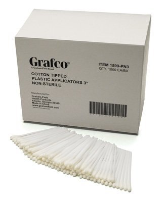 Graham-Field 1599-PN6 Grafco Cotton-Tipped Plastic Applicators, 6" Long Qtips, Pack of 100