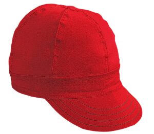 mutual industries 00052-00000-7625 kromer red twill style welder cap 7 5/ 8, cotton, length 5", width 6"