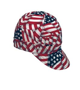 mutual industries 00336-00000-0007 kromer usa flag style welder cap 7, cotton, length 5", width 6"