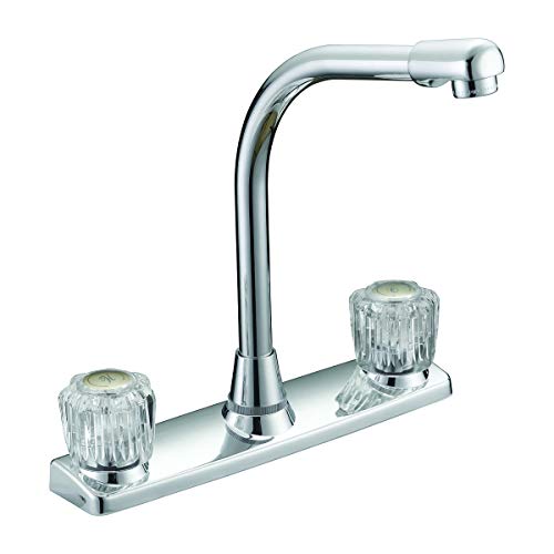 EZ-FLO 10178LF Two-Handle High-Arc Washerless Kitchen Faucet, 9-13/16 inch Spout Height, Chrome