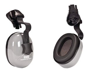 msa 10129327 sound control classic helmet mounted hearing protection, dba 25 – sh, fits slotted full-brim hard hats, cushioned ear pads, earmuffs adjustable for custom fit. gray