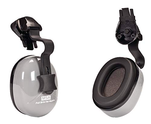 MSA 10129327 Sound Control Classic Helmet Mounted Hearing Protection, dBa 25 – SH, Fits Slotted Full-Brim Hard Hats, Cushioned Ear Pads, Earmuffs Adjustable for Custom Fit. Gray