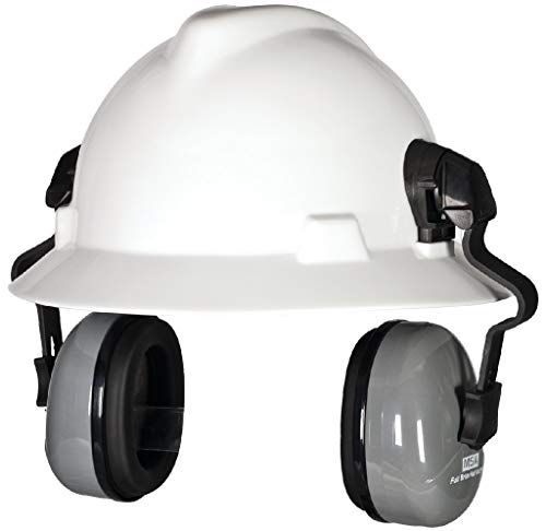 MSA 10129327 Sound Control Classic Helmet Mounted Hearing Protection, dBa 25 – SH, Fits Slotted Full-Brim Hard Hats, Cushioned Ear Pads, Earmuffs Adjustable for Custom Fit. Gray