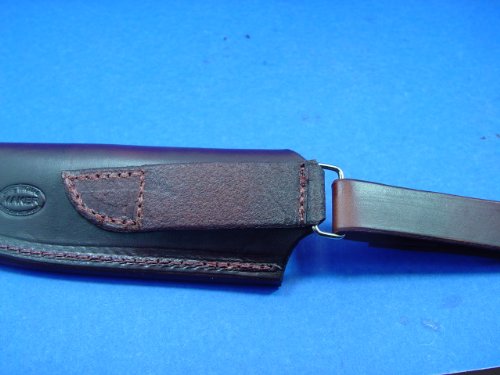 BK 2 and the BK 10 Dangler Strap Can Be Removed and Sheath Worn Like a Ordinary Right Hand Carry Sheath. The Sheath Is Made Out of 10 Ounce Water Buffalo Hide Leather. The Water Buffalo Leather Is Very Soft Durable and Pliable. The Sheath Is Dyed Dark Bro