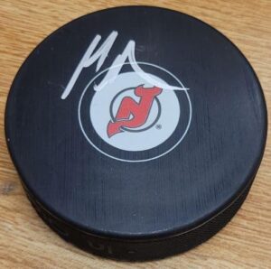 autographed martin brodeur new jersey devils hockey puck