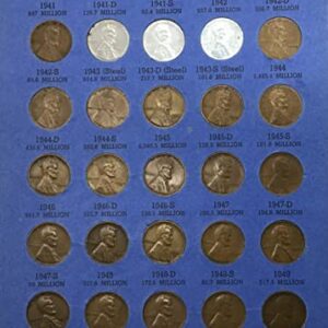 Complete Lincoln Wheat Penny Cent Collection Album 1941 - 1958 P D S Set