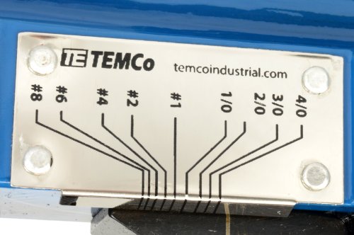 TEMCo Lug Crimper Tool TH0012-8 AWG - 0000 AWG(4/0) DIELESS Indent Electrical Battery Terminal Cable Wire 5 YEAR WARRANTY