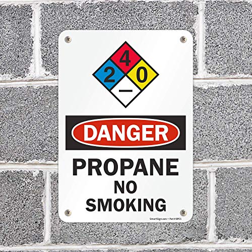 SmartSign "Danger - Propane, No Smoking" NFPA Sign | 7" x 10" Aluminum