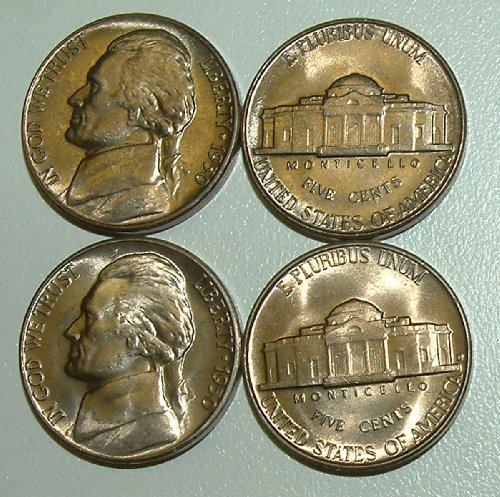 1950 - PD Jefferson Nickel Gem Bu Set