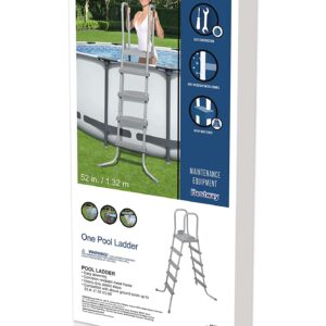 Bestway Flowclear Above Ground Swimming Pool Ladder 52” | Corrosion-Resistant Metal Frame with Heavy Duty Plastic Steps