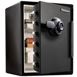 sentrysafe sfw205cwb fireproof waterproof safe with dial combination, 2.05 cubic feet, black