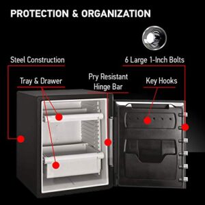 SentrySafe SFW205CWB Fireproof Waterproof Safe with Dial Combination, 2.05 Cubic Feet, Black