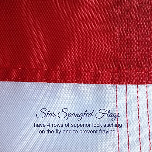 American Flag 3x5-100% Made in USA Using Tough, Long Lasting Nylon Built for Outdoor Use, Featuring Embroidered Stars and Sewn Stripes Plus Superior Quadruple Stitching on Fly End