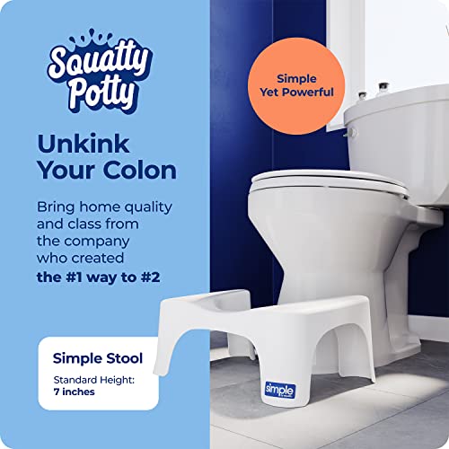 Squatty Potty Simple Toilet Stool, White, 7"