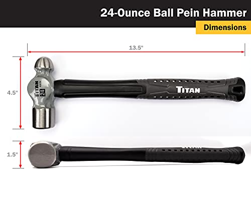 Titan Shop Iron 63016 24 oz. Ball Pein Hammer