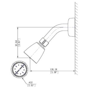 Laguna Brass 3320CP/4010CP Mobile Home Non-Metallic Two Handle 8" Shower Faucet Valve with Matching Shower Head/Arm/Flange Chrome Finish