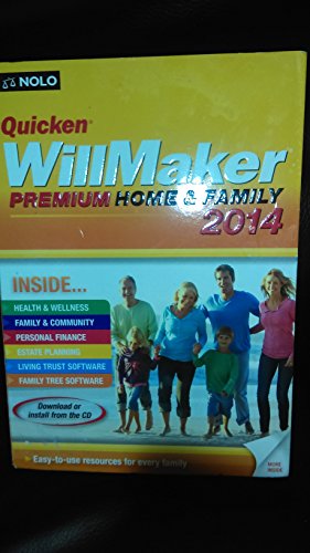 Quicken WillMaker Premium 2014 Home & Family - with Living Trust Maker software