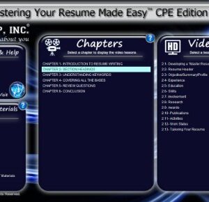 TEACHUCOMP Video Training Tutorial for Mastering Your Resume DVD-ROM Course