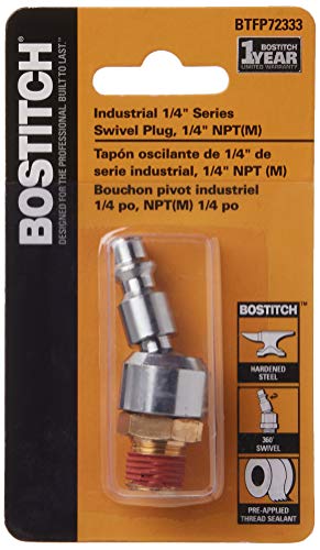 Bostitch BTFP72333 Industrial 1/4-Inch Series Swivel Plug - 1/4-Inch NPT Male Thread