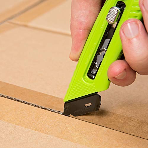 Pacific Handy Cutter S5R Safety Cutter, Right Handed Retractable Utility Knife & Ergonomic Film Cutter, Bladeless Tape Splitter, Steel Guard, Safety & Damage Protection, Warehouse & In-Store Cutting , green