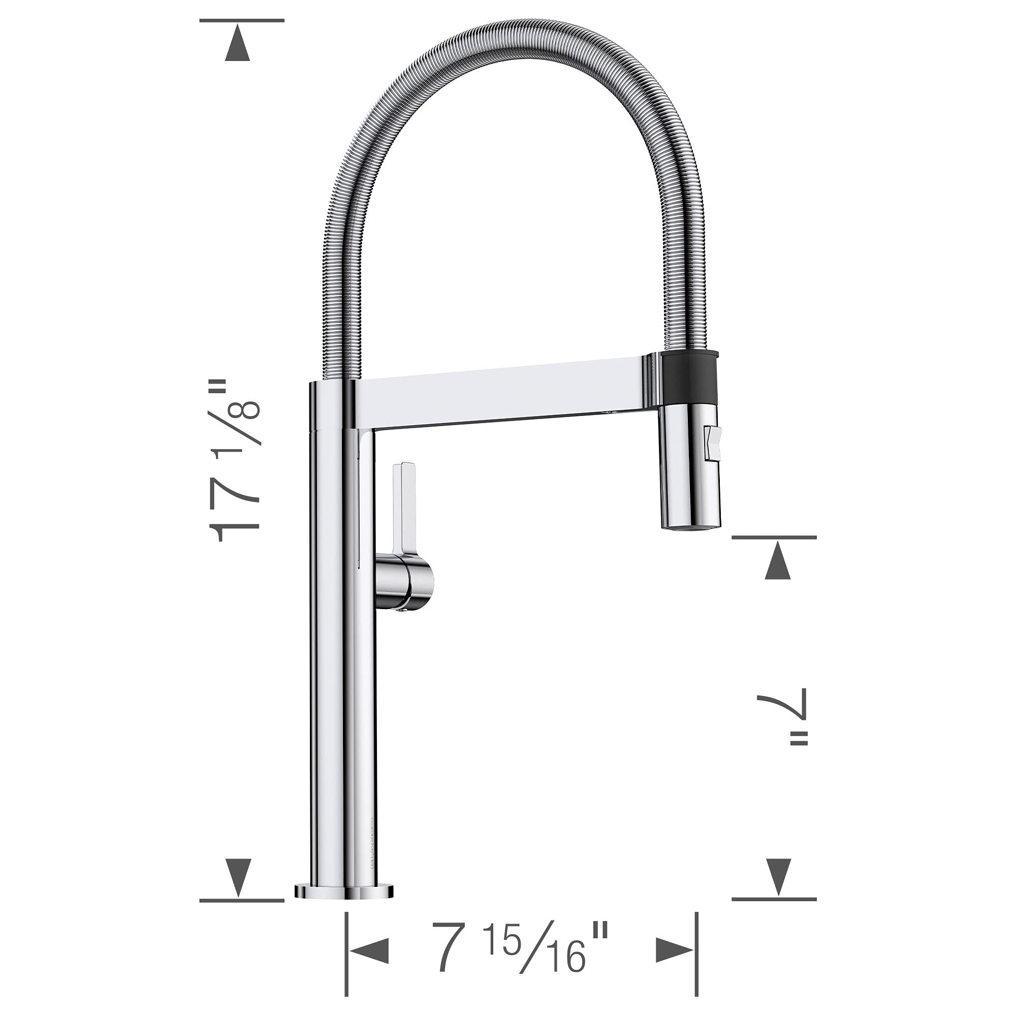 BLANCO, Polished Chrome 441622 CULINA MINI Semi-Pro Kitchen Faucet with Magnetic Handspray, 2.2 GPM