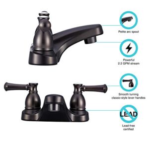 Dura Faucet DF-PL700L-VB RV Bathroom Faucet with Classical Hot and Cold Handles (Venetian Bronze)