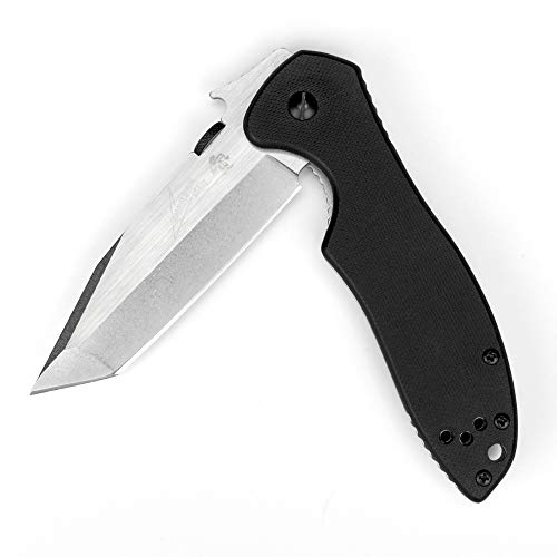 Kershaw Emerson CQC-7K Folding Pocket Knife, 3.25 inch Tanto Blade, Textured G10 Front, Manual Open, 5 oz