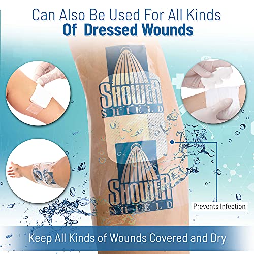 Shower Shield Catheter Cover for Shower – 7 x 7 Inch, 1 Week Supply –Dialysis Port Cover, Prevents Water Damage, Keeps Dressed Wounds Dry – Disposable, Waterproof, Transparent