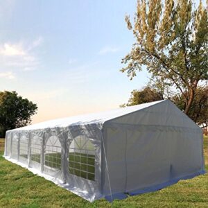 40'x20' PE Party Tent White - Heavy Duty Wedding Canopy Carport Shelter - with Storage Bags - by DELTA Canopies