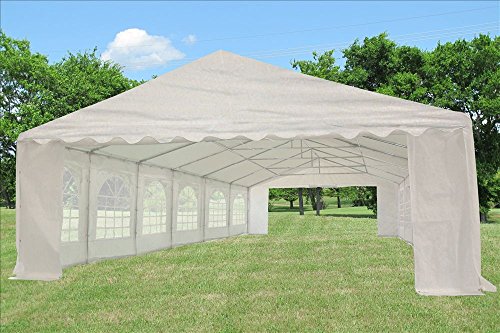 40'x20' PE Party Tent White - Heavy Duty Wedding Canopy Carport Shelter - with Storage Bags - by DELTA Canopies